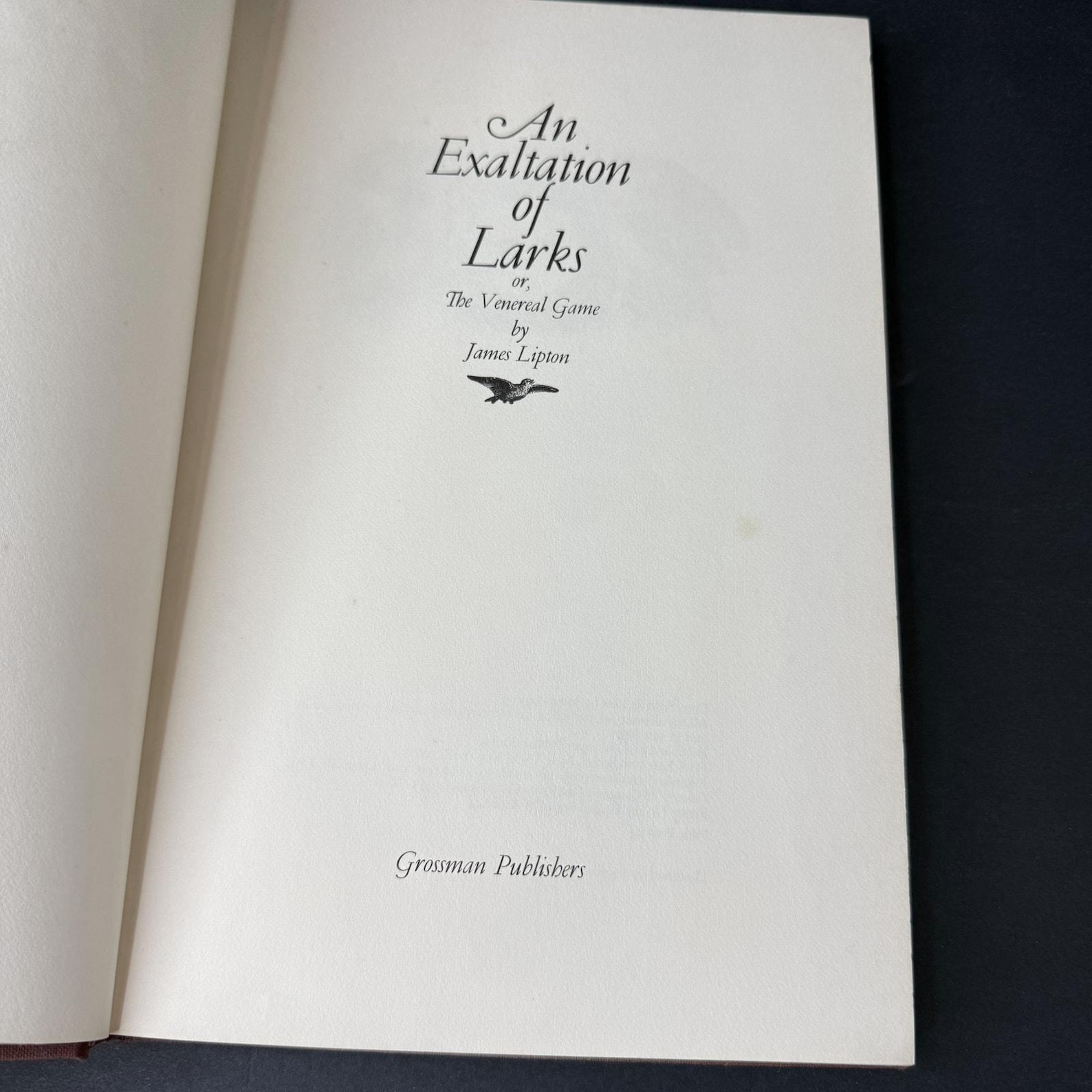 An Exaltation of Larks or the Venereal Game by James Lipton 1968 5th ...