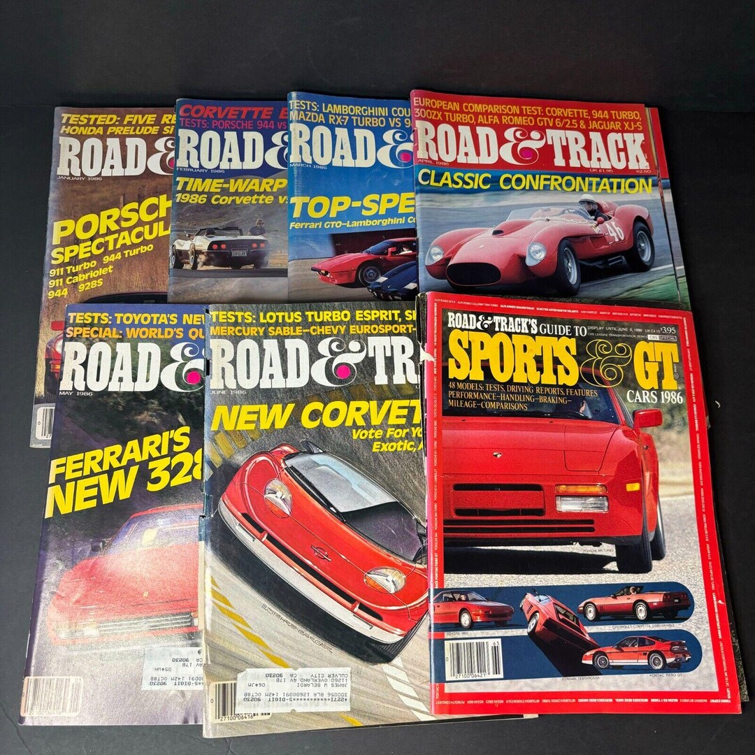 Automotive History: Road & Track Magazine 1986 Lot of 7 - Etsy
