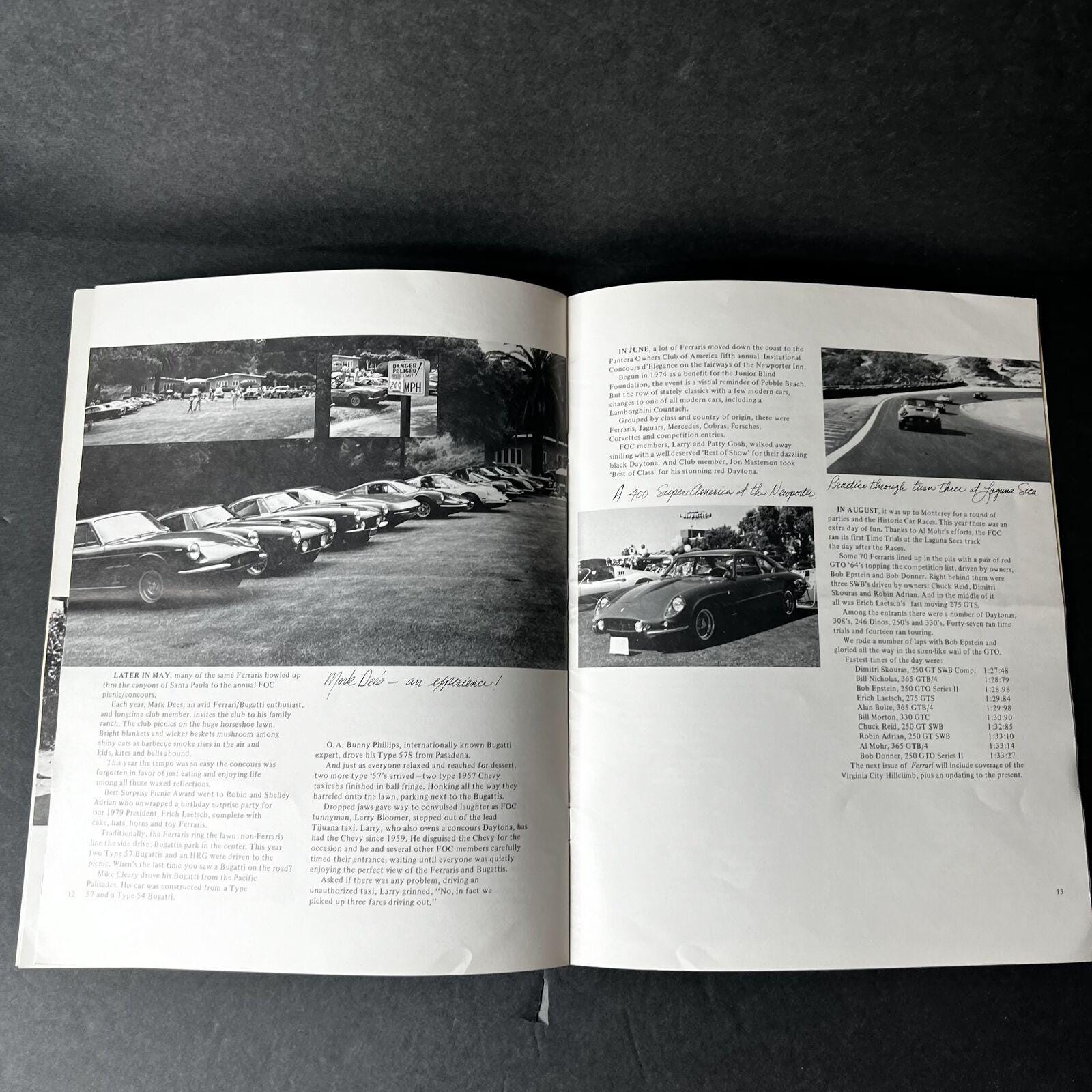 Ferrari Newsletter Ferrari Owners Club(usa)1979 Vol 14 #2 Cover: David ...