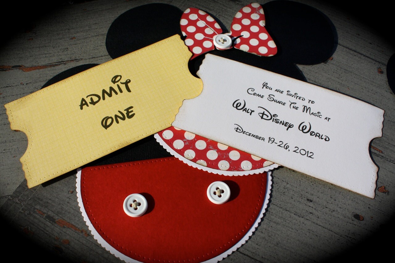 MICKEY or MINNIE MOUSE Ticket Invite - Etsy