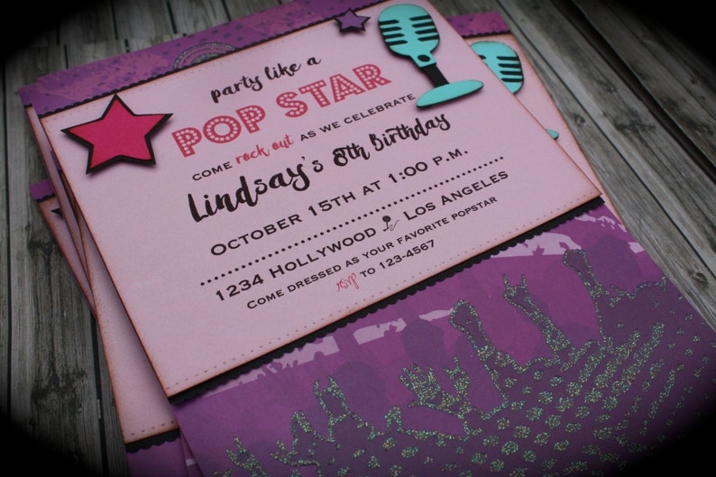 Party Like a POP STAR Invitation - Etsy