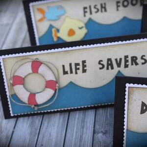 POOL/BEACH Themed Food Tents...menu Cards....place Cards...food Signs ...