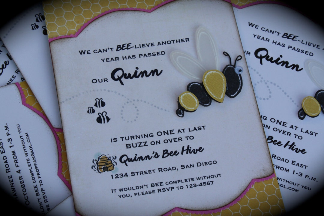 BUMBLE BEE Invitation - Etsy