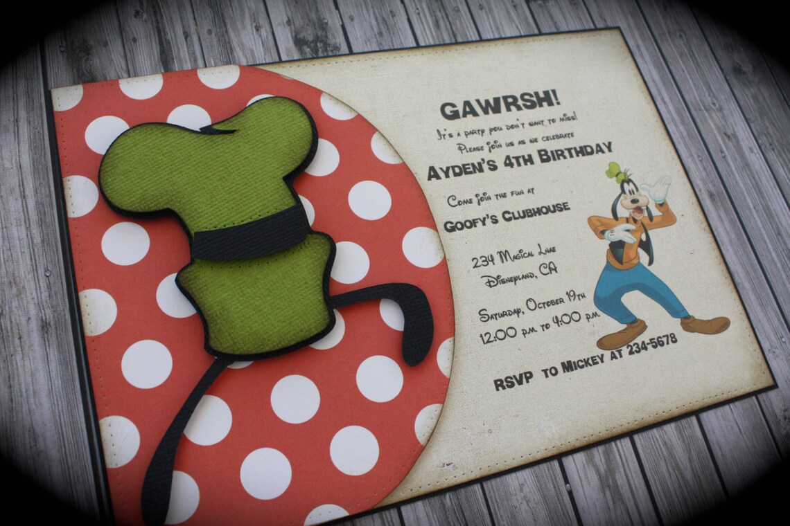 GOOFY Invitation - Etsy