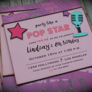 Party Like a POP STAR Invitation - Etsy