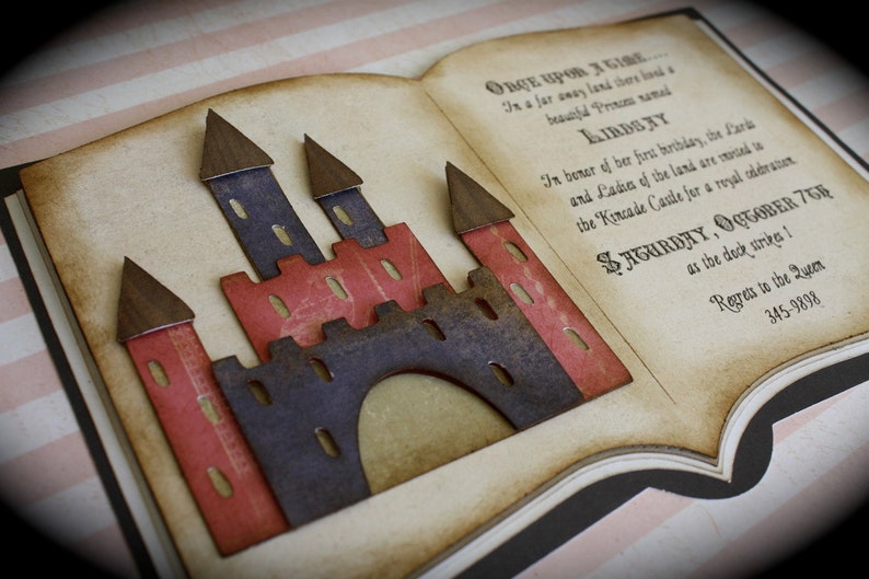 Storybook CASTLE Vintage Open Book Invite for Any Occasion - Etsy