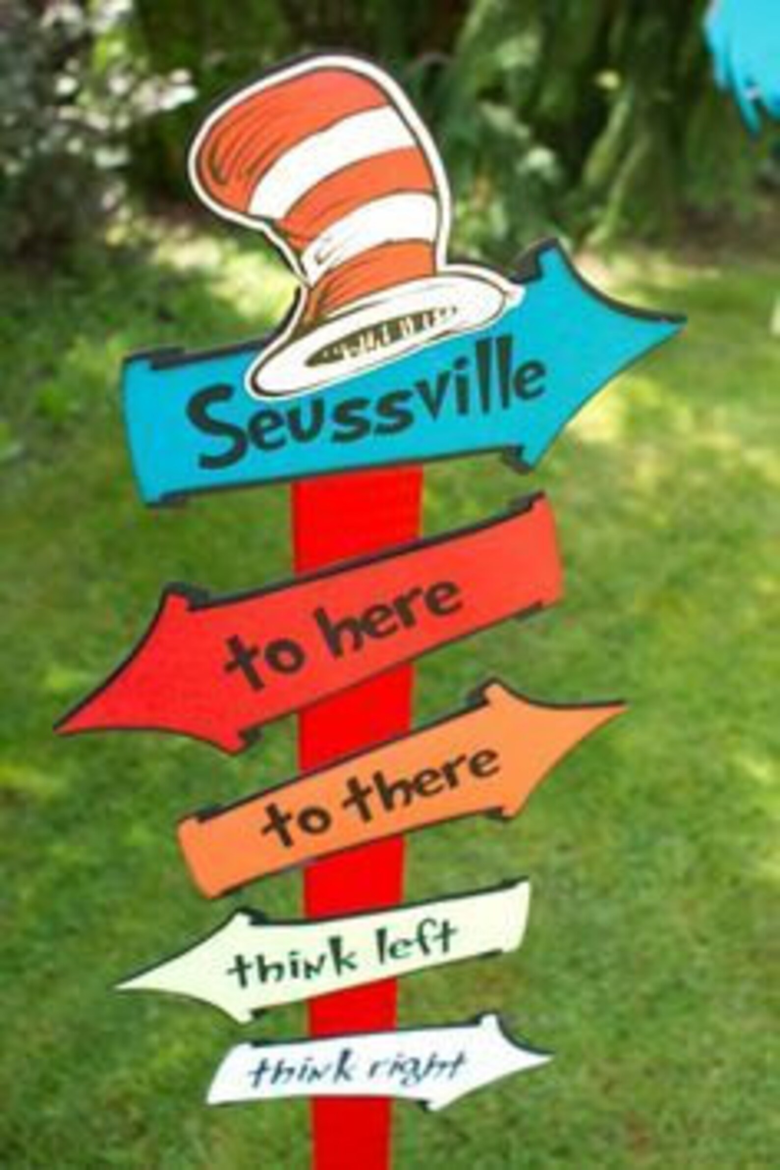 DR. Seuss/cat in the Hat...whimsical Directional SIGNS - Etsy