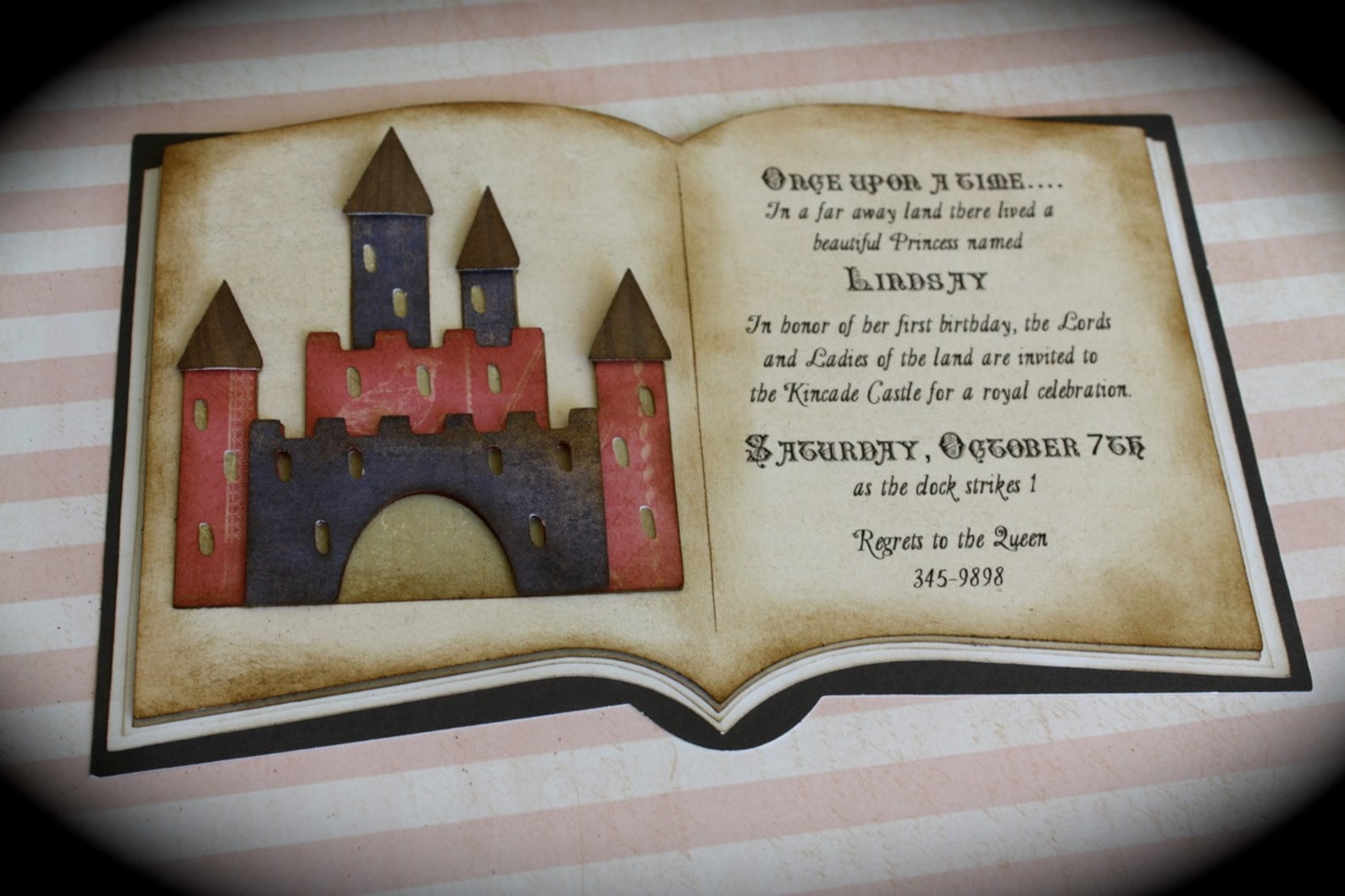 Storybook CASTLE Vintage Open Book Invite for Any Occasion - Etsy