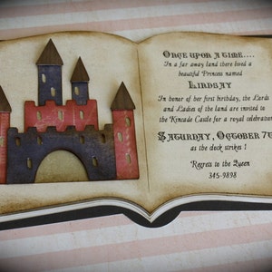 Storybook CASTLE Vintage Open Book Invite for Any Occasion - Etsy