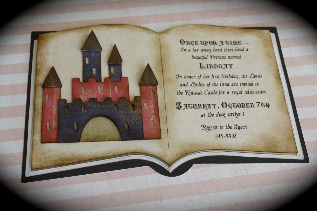 Storybook CASTLE Vintage Open Book Invite for Any Occasion - Etsy