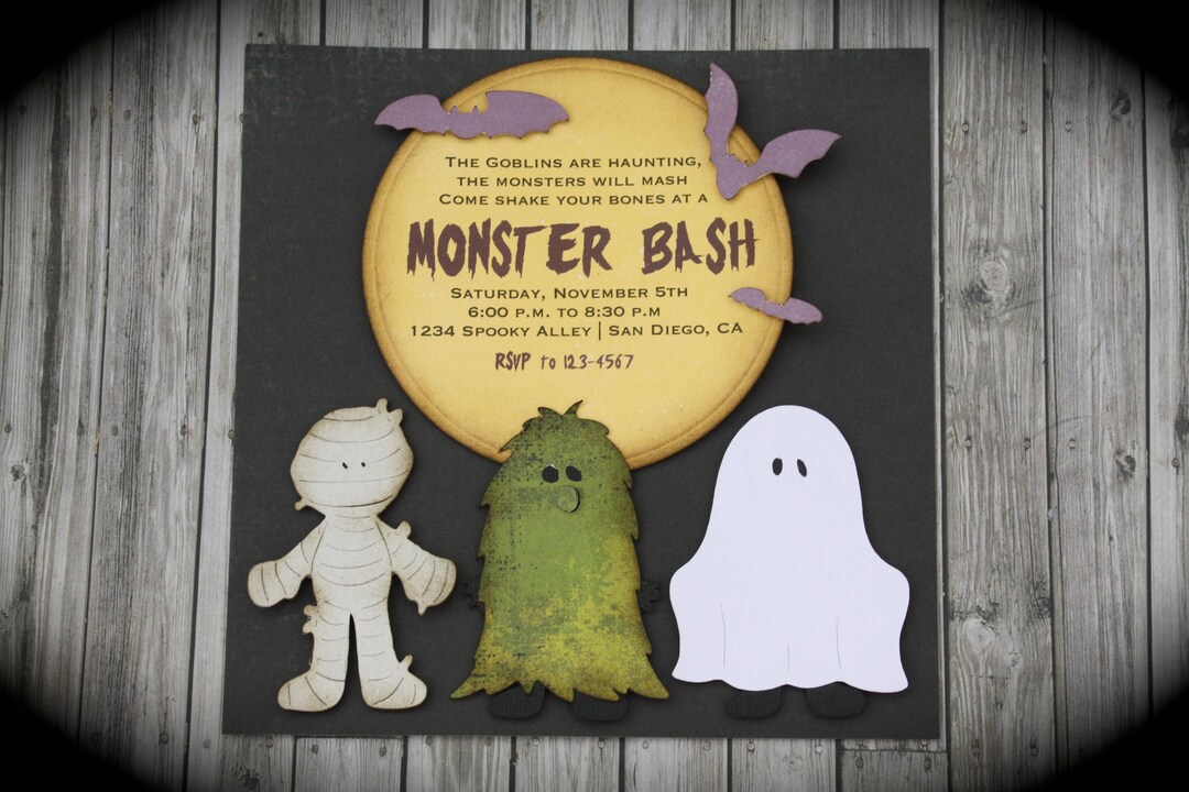 MONSTER BASH Halloween Party Invitation - Etsy