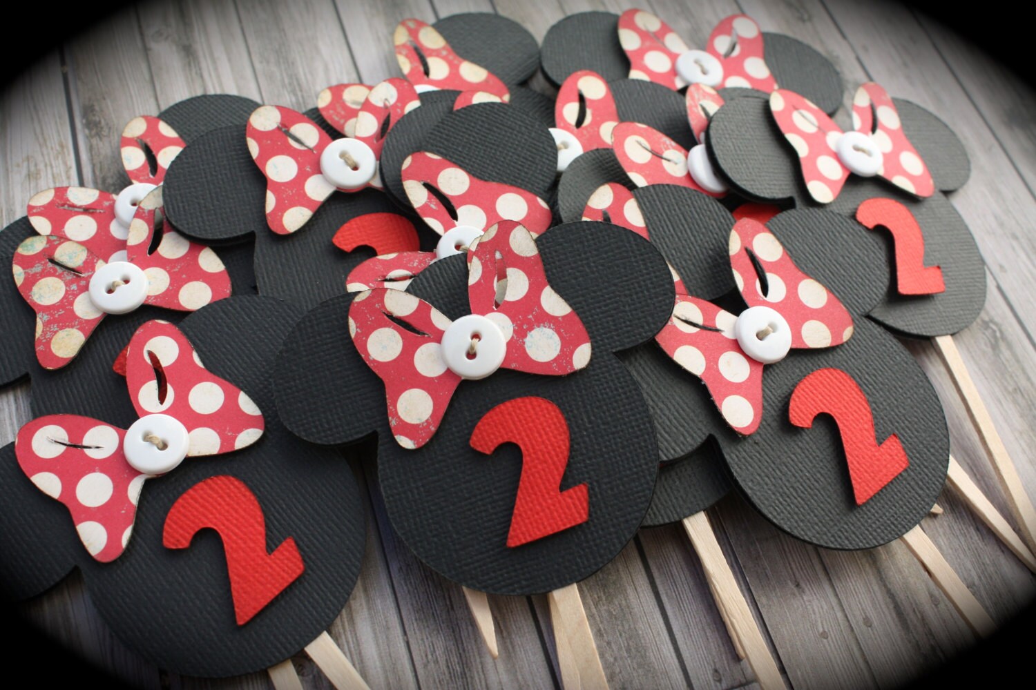 MINNIE Mouse Cupcake Toppers...set of 6 | Etsy