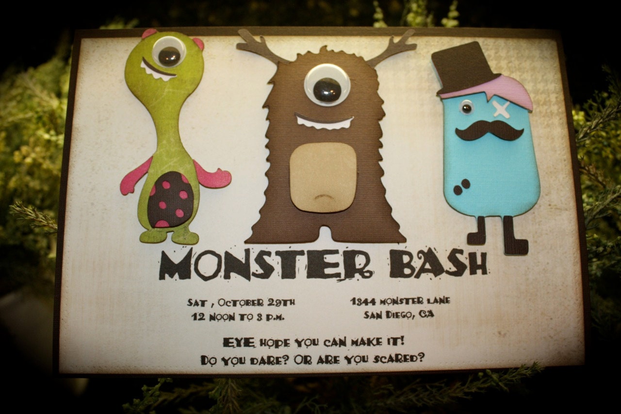 MONSTER BASH Party Invitation for Any Occasion... - Etsy