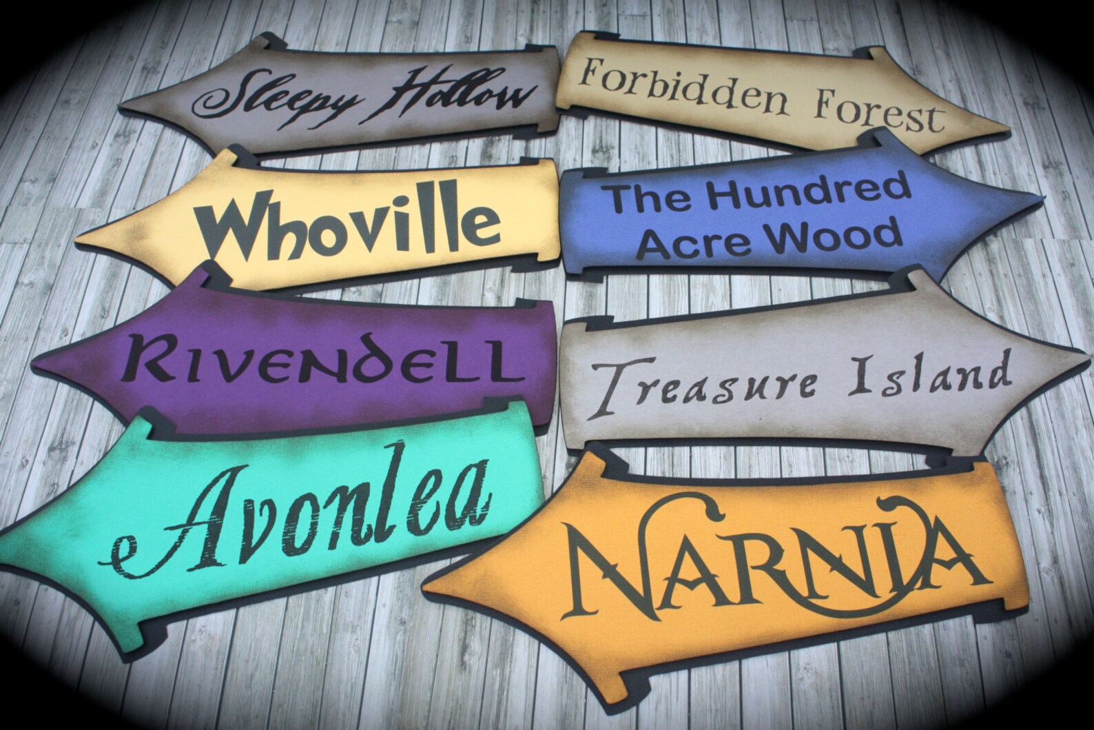 DARK and VINTAGE Story Destination Directional Signs Set of - Etsy
