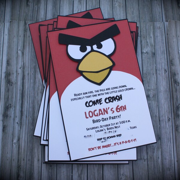 Angry Birds Invitation - Etsy