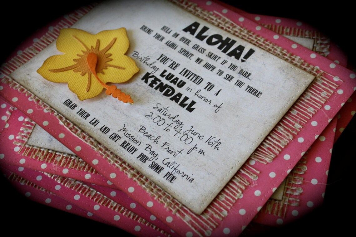 Aloha....hawaiian Luau Party Invitation - Etsy