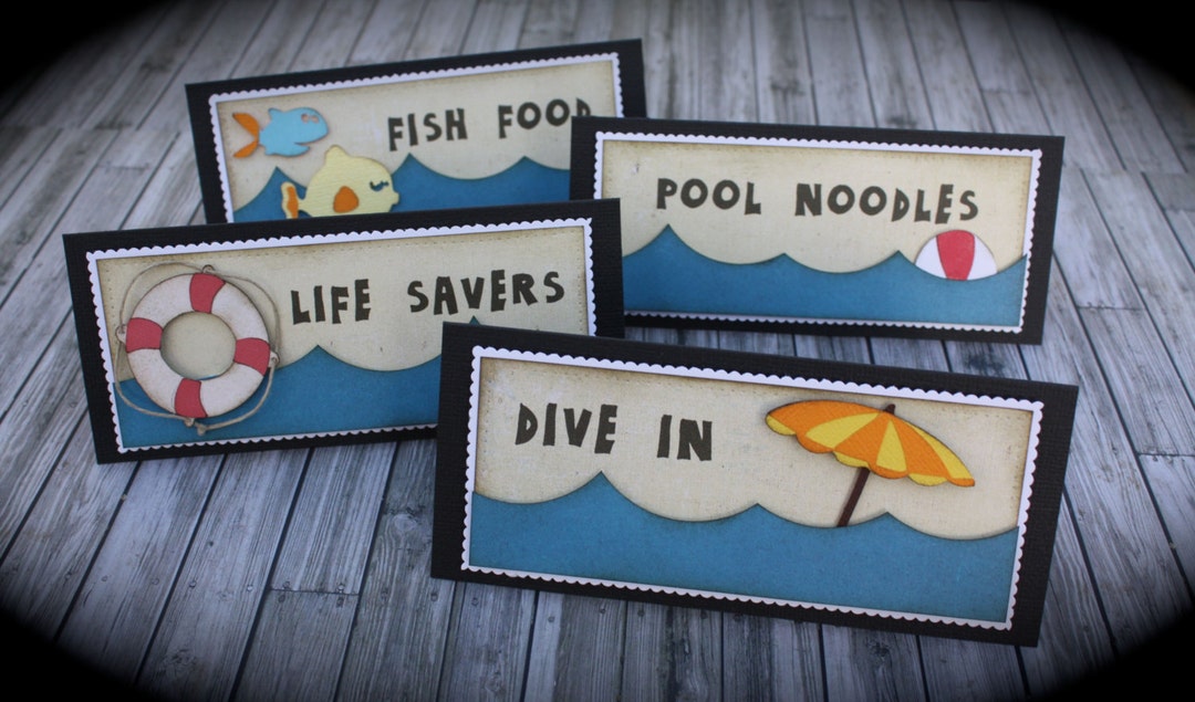 POOL/BEACH Themed Food Tents...menu Cards....place Cards...food Signs ...