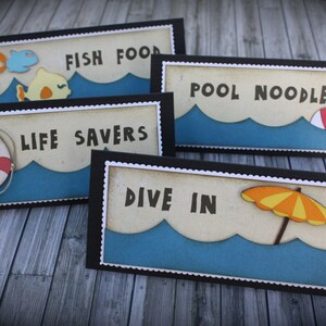 POOL/BEACH Themed Food Tents...menu Cards....place Cards...food Signs ...