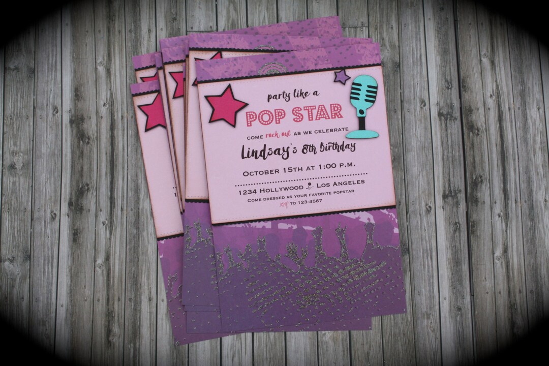 Party Like a POP STAR Invitation - Etsy