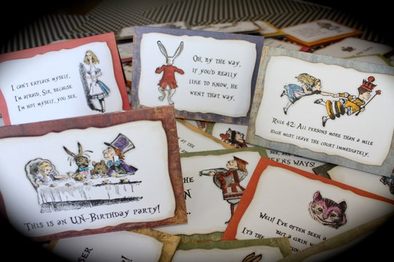 Alice in Wonderland/Mad Hatter Custom Placecards Set of 4 | Etsy