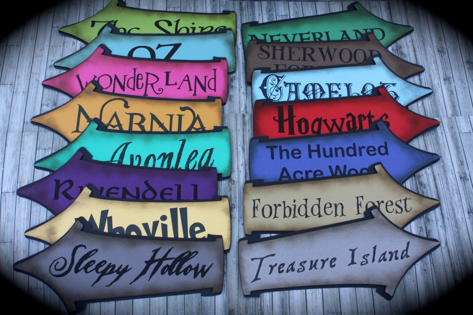 DARK and VINTAGE Story Destination Directional Signs Set of - Etsy