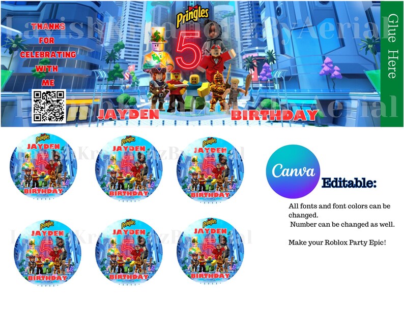 Roblox Party Favor Bundle | Gamer Birthday Goodie Bags | Roblox ...