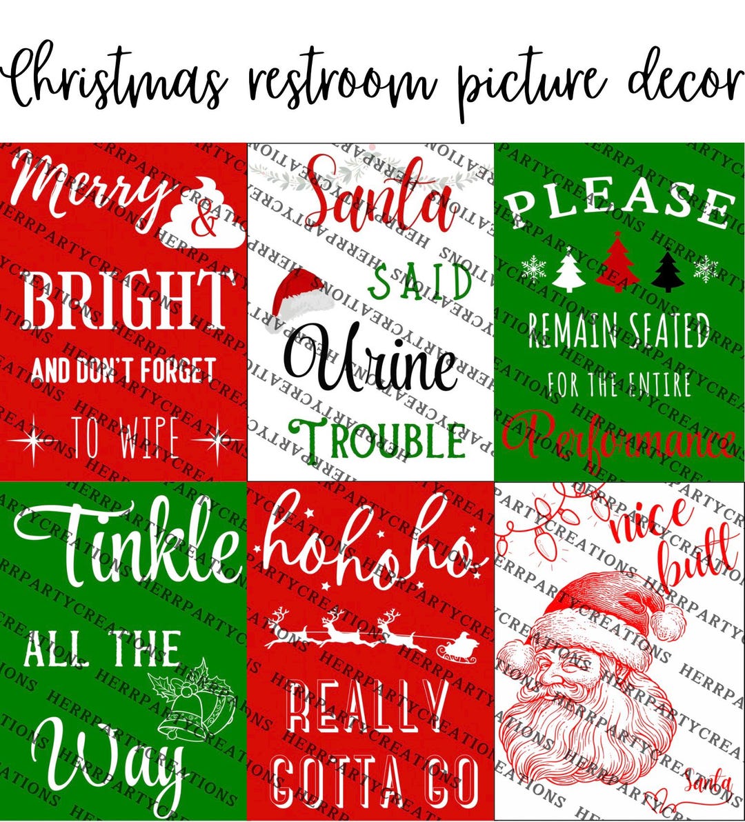 Christmas Restroom Decor - Etsy
