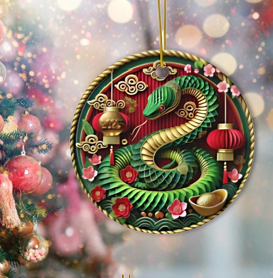 Chinese New Year 2025 Ornament, Year of Snake, Wood Snake, Chinese ...