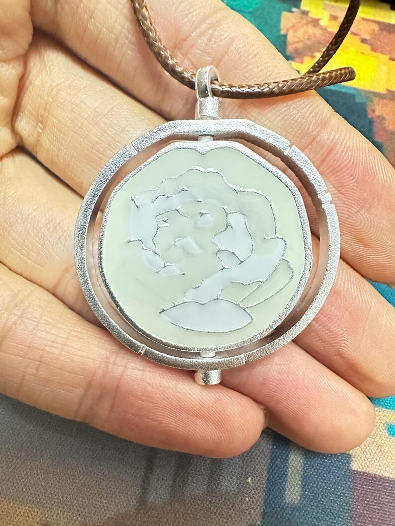Arcane Inspired Necklace Blue Rose Pendant Gift Pendant Unique Jewelry ...