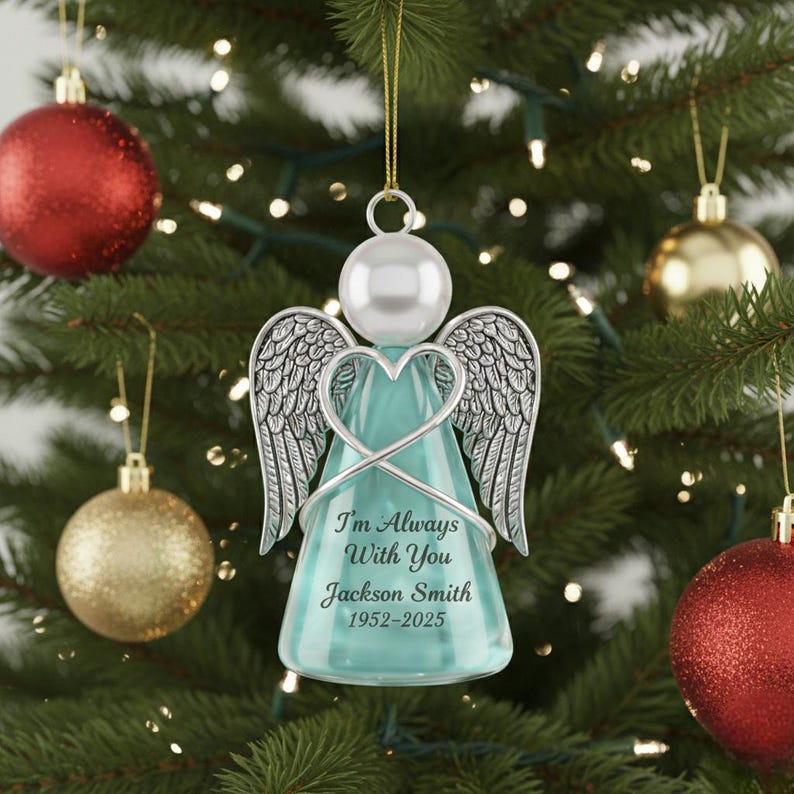 Personalized Angel Memorial Ornament, in Angels Arms Keepsake, Custom ...