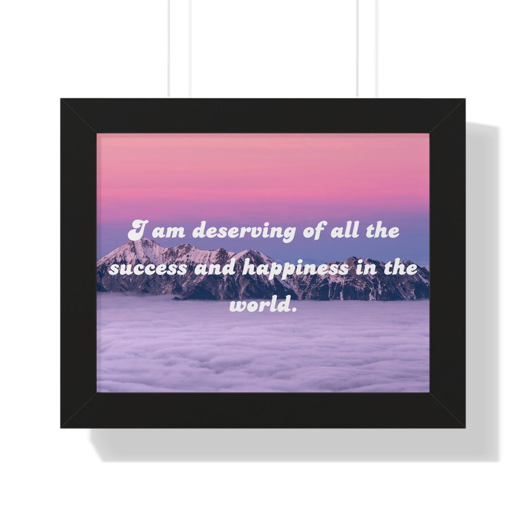 Positive Affirmations Framed Horizontal Poster, Inspiring Wall Art for ...