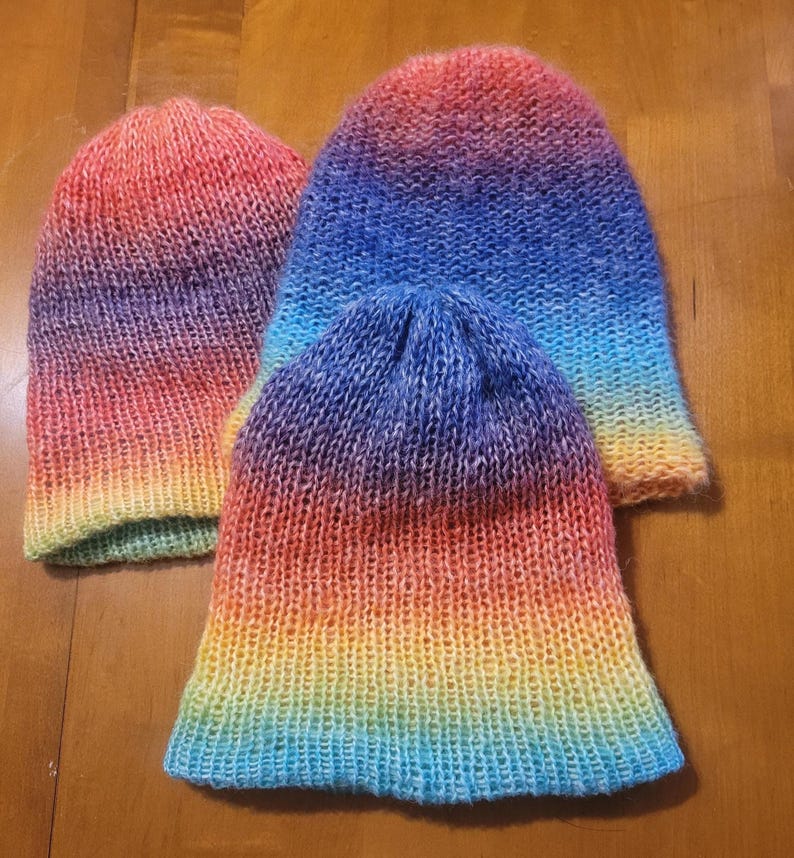 Ombre Rainbow Knit Beanie, Gradient Colorful Winter Hat, Surprise ...