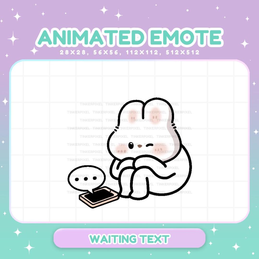 Bunny Twitch Emotes Animated, Waiting Rabbit Streamer Vtuber Chat Alert ...