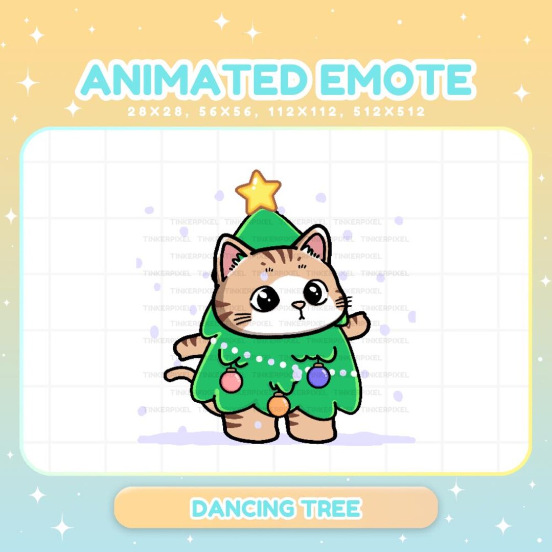 Animated Cat Christmas Emote Tree , Twitch, Discord, Kick, Youtube ...
