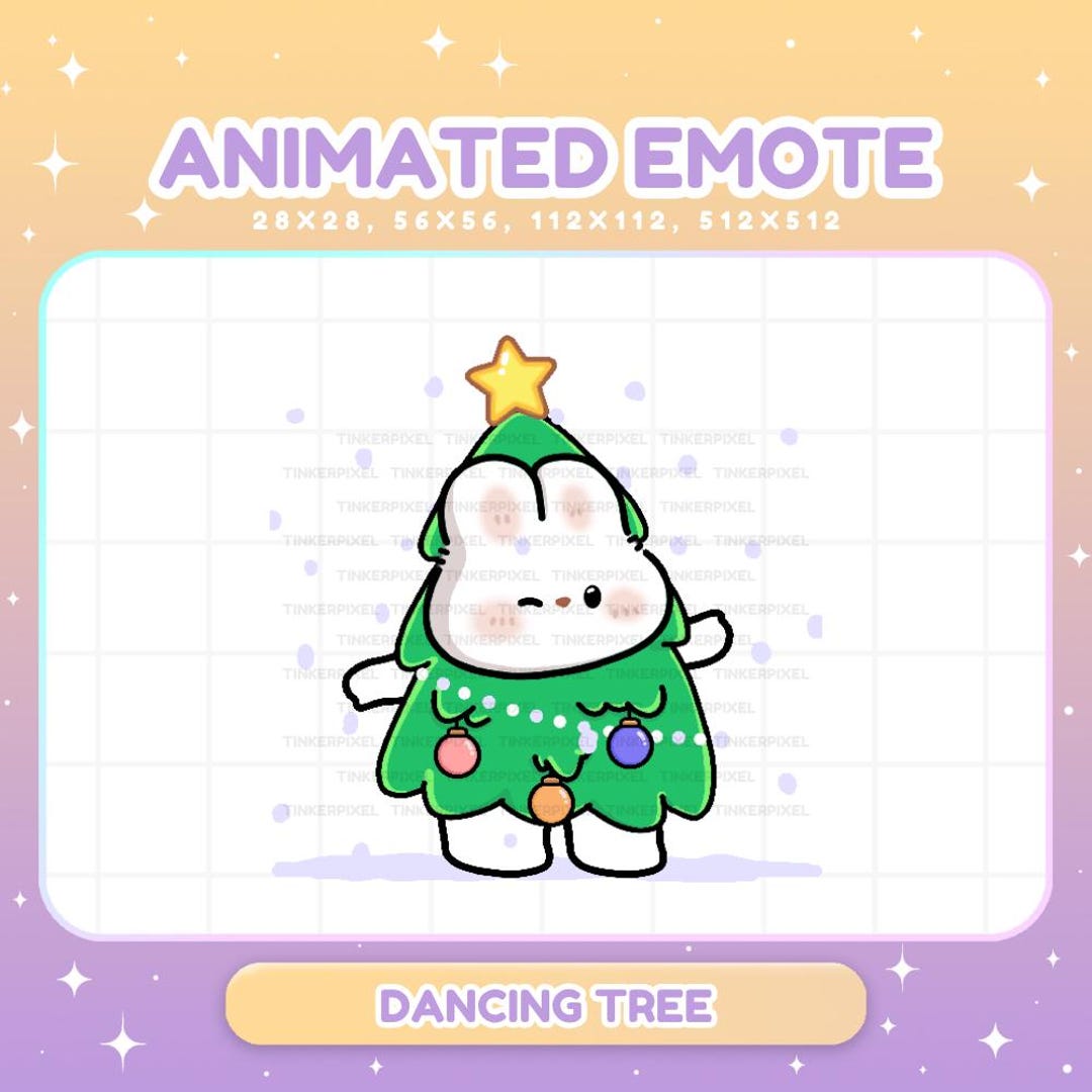 Bunny Christmas Tree Emote, Animated Dancing Twitch Streamer (digital ...