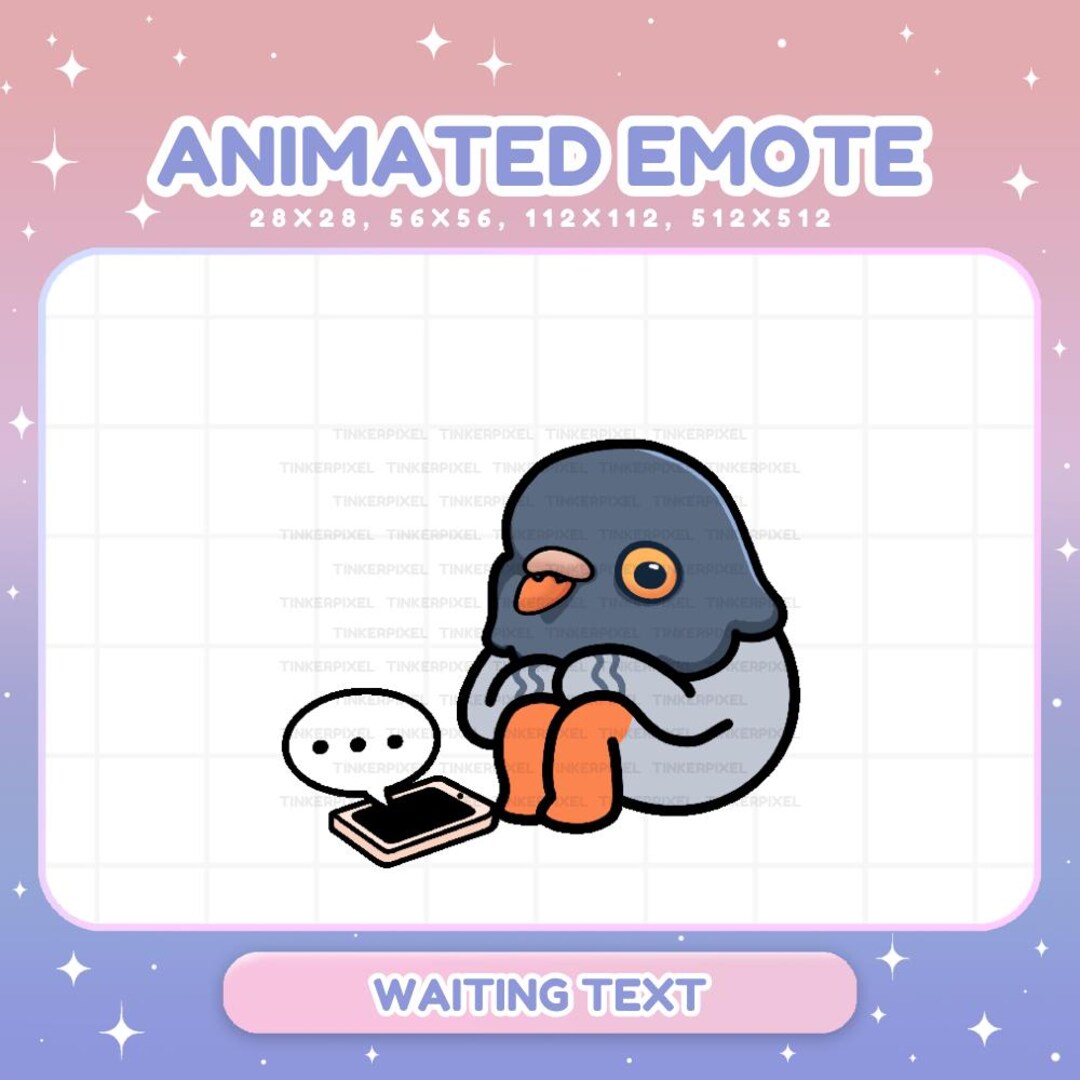 Pigeon Twitch Emotes Animated, Sad Bird Waiting Livestream Chat Emot ...