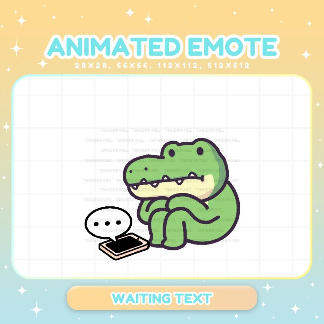 Crocodile Twitch Emotes Animated, Waiting Text Livestream Gif for ...