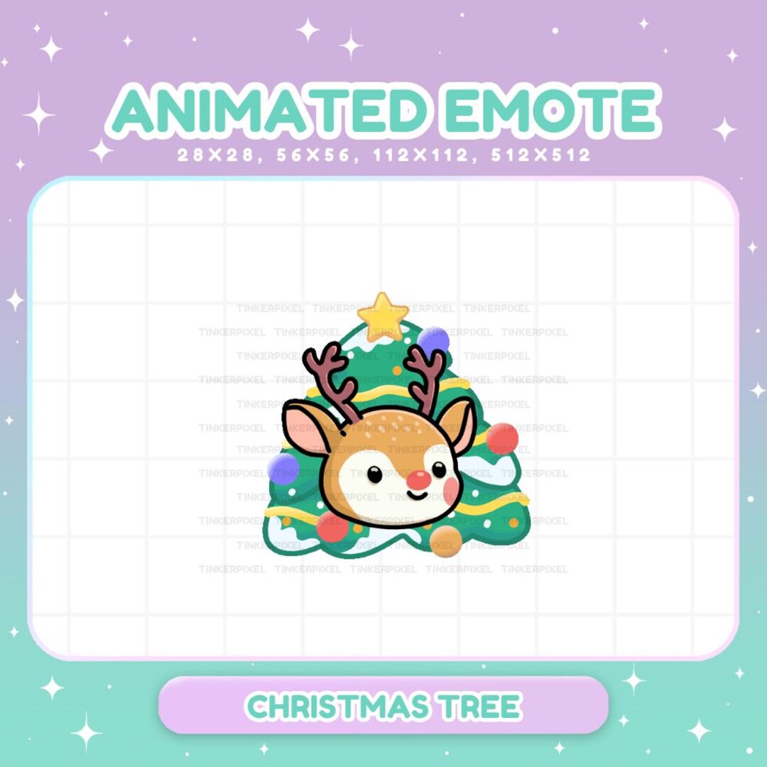 Reindeer Emote Twitch Animated, Christmas Tree Emotes for Streamer ...