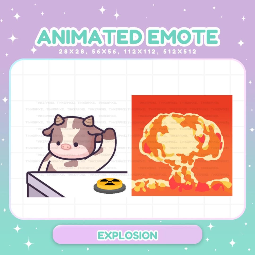 Cow Twitch Emotes Animated, Dynamite Bomb Streamer Vtuber Chat Alert - Etsy