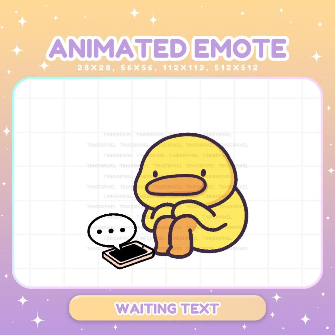 Animated Duck Emote Twitch Sad Waiting for Vtuber Streamer - Etsy