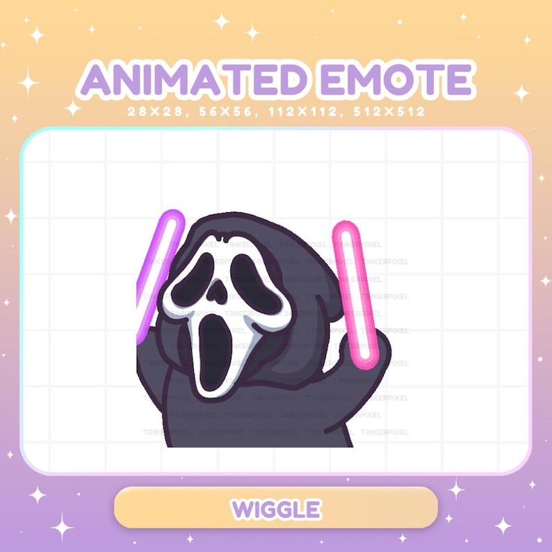 Ghost Twitch Emotes Animated, Spooky Wiggle Dance Streamer Vtuber ...