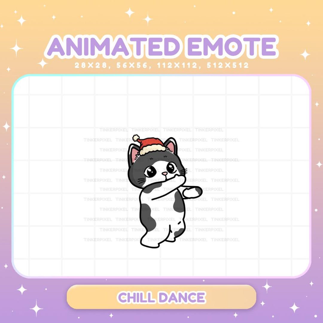 Emoticono navideño de gato animado, VTuber bailando y relajado en ...