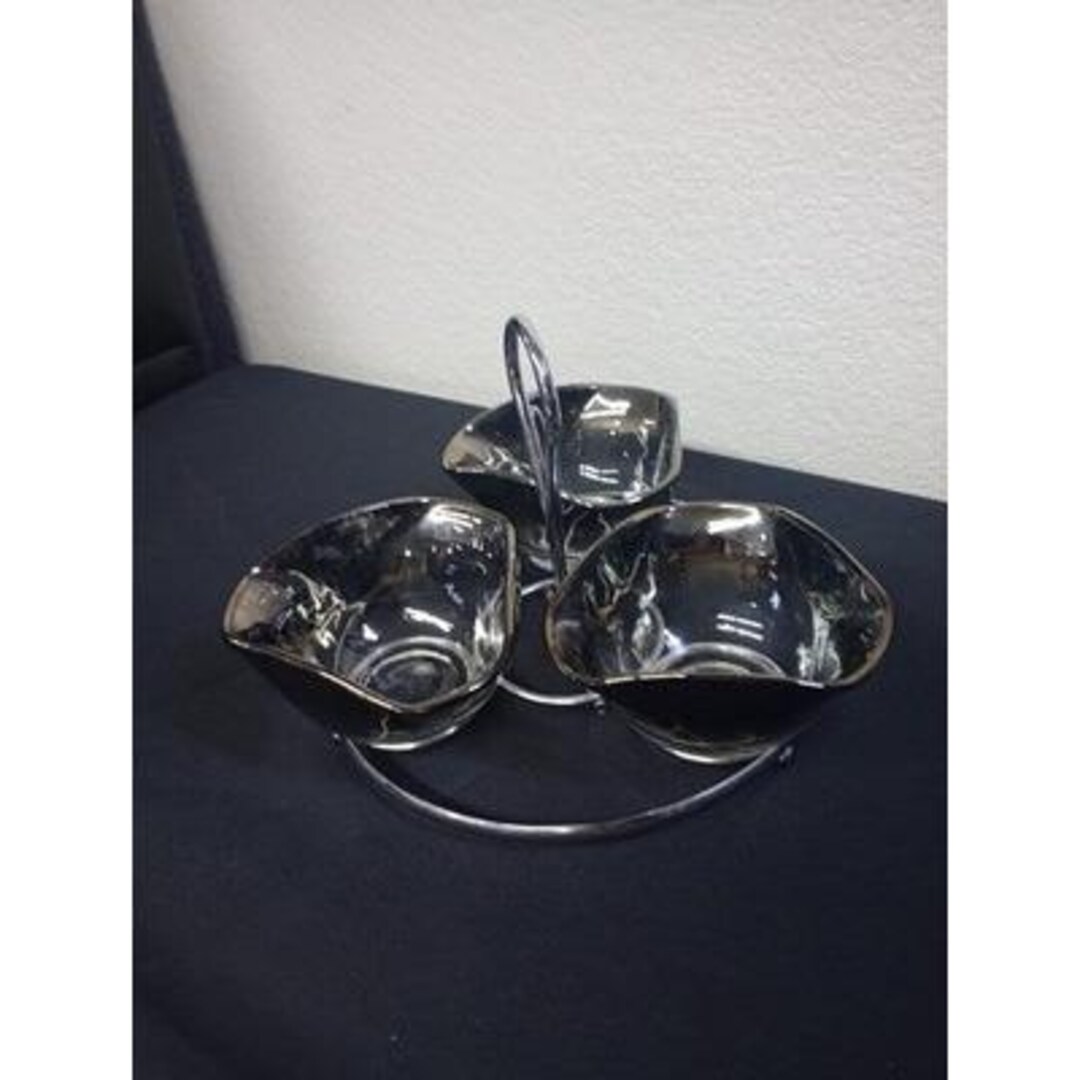 Dorothy Thorpe Style 3 Compartment Compote Dishes With Caddy - Etsy