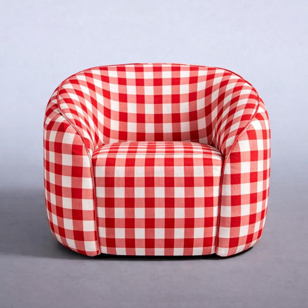 Red Gingham Linen and Upholstery Fabric by the Yard - Etsy