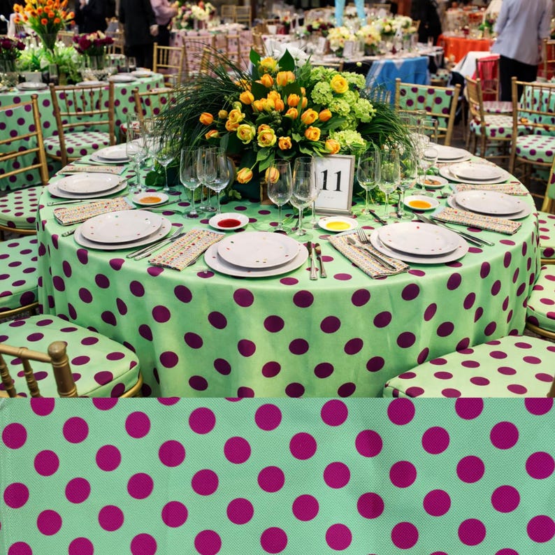 Polka Dot Fabric by the Yard, Upholstery & Printed Linen, Modern Retro ...