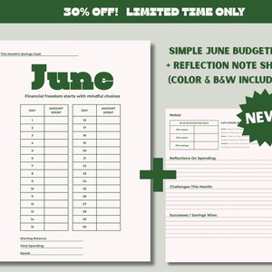 June Budget Planner | Printable Monthly Budget & Savings Challenge | A4 ...