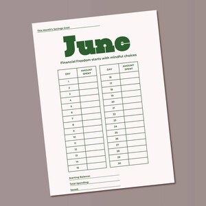 June Budget Planner | Printable Monthly Budget & Savings Challenge | A4 ...
