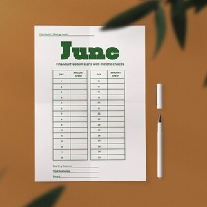 June Budget Planner | Printable Monthly Budget & Savings Challenge | A4 ...