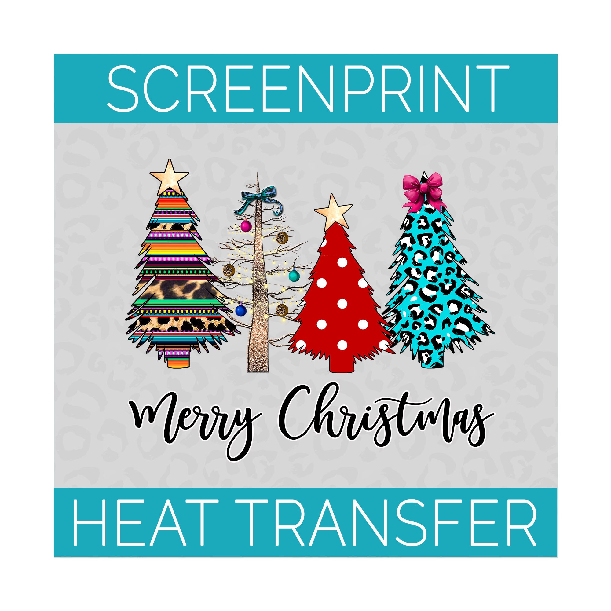 Prints Wild Christmas Trees Merry Christmas RTS Screen Print Transfer ...