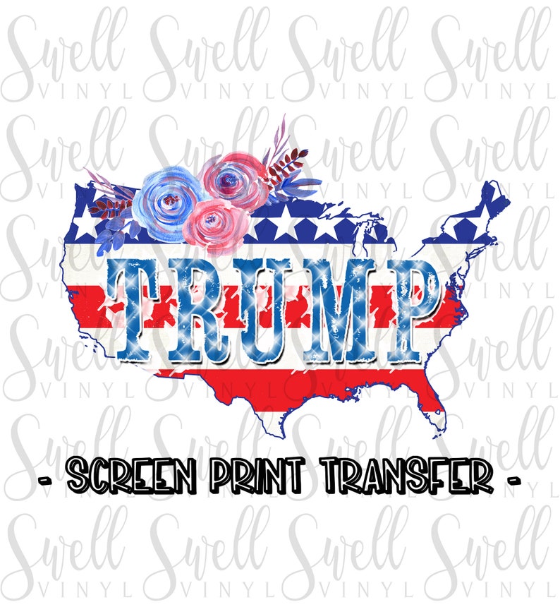 RTS Screen Print Transfer Full Color Trump USA America - Etsy